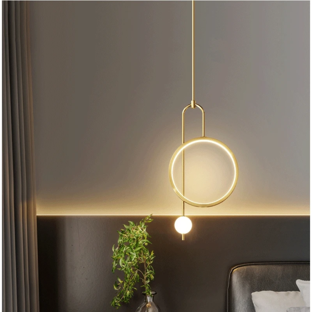 Moderna Gold or Black Iron Ring Pendant Light | Corazon Living