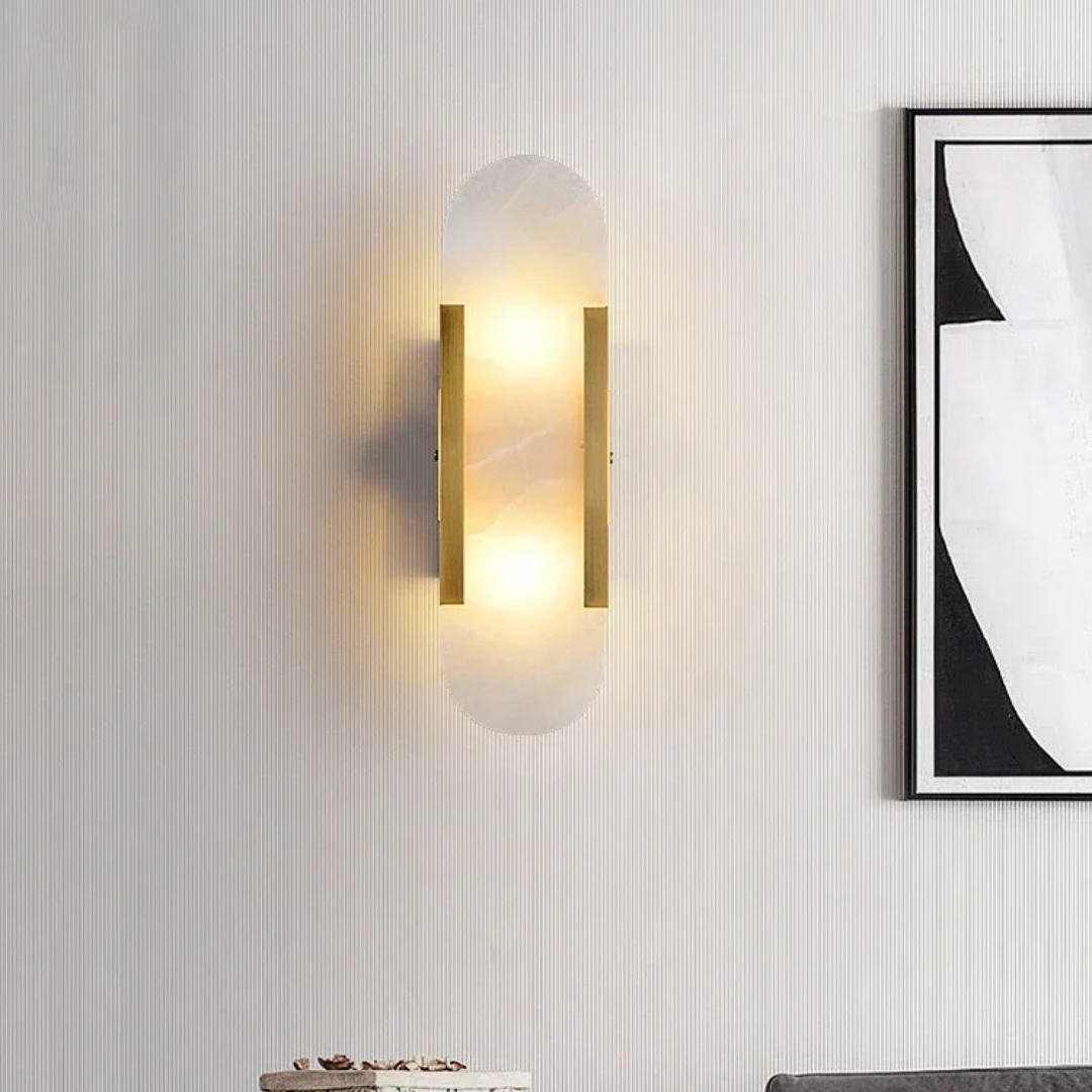 Solvane Post-Modern Alabaster Marble Wall Lamp | Corazon Living