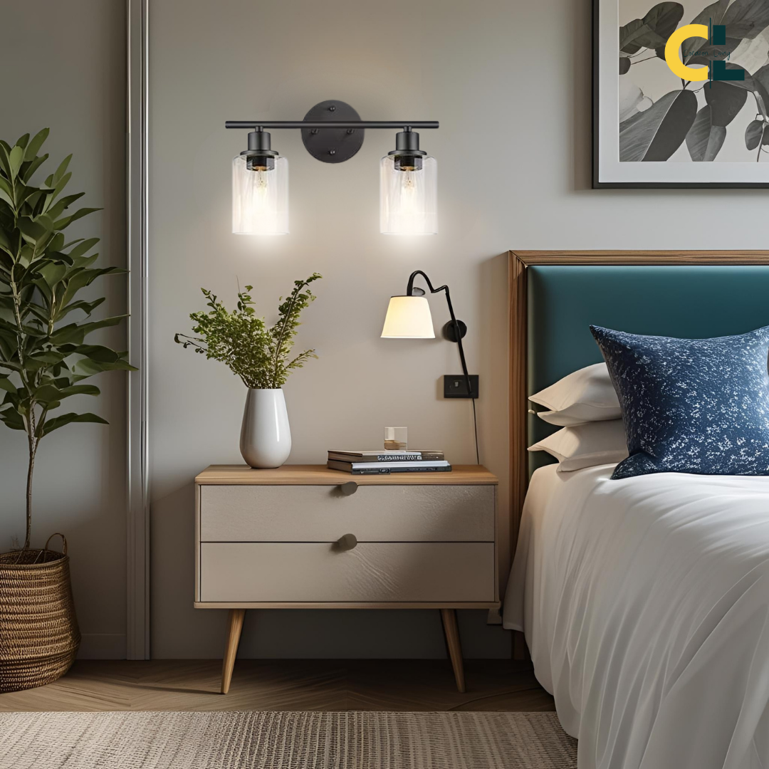 Thomas Post Modern Black and Gold Wall Light | Corazon Living